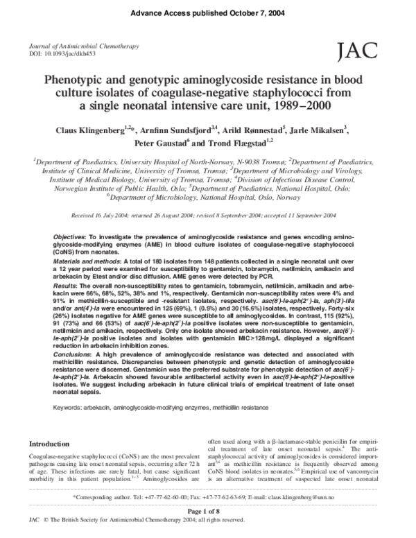 (PDF) Prevalence of Mec A Gene positive coagulase negative Staphylococci in NICU of a tertiary ...