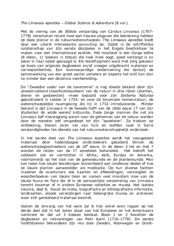 (PDF) The Linnaeus Apostles. Global Science & Adventure.