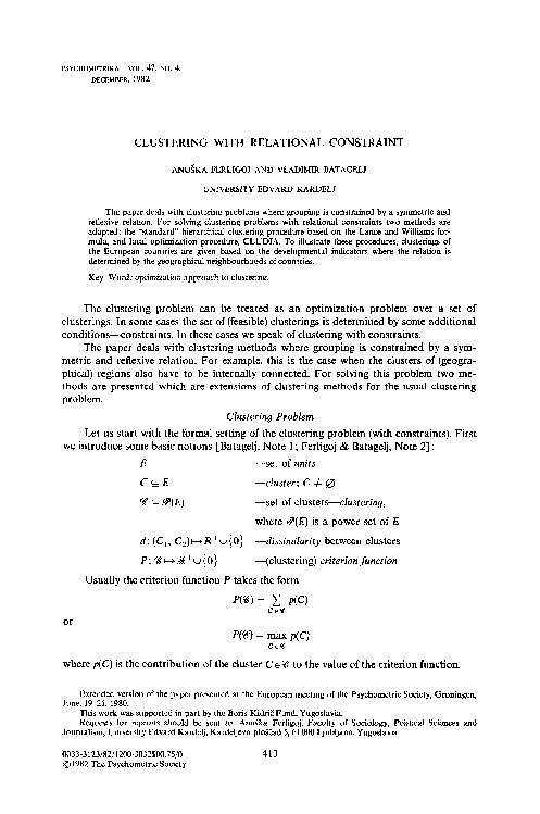 Pdf Relational Constraint Based Clustering Of European Countries