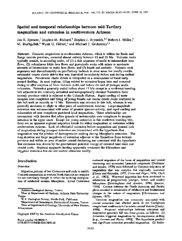 Pdf Spatial And Temporal Relationships Between Mid Tertiary Magmatism