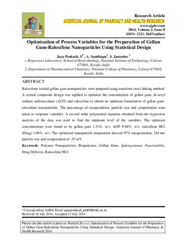 (PDF) Optimization of process variables for preparation of fresh fried potato chips