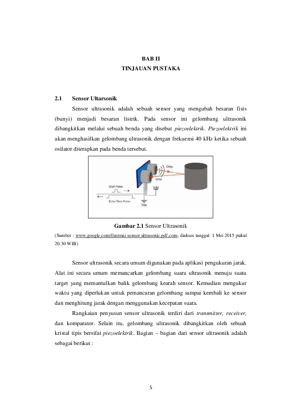 (PDF) BAB II TINJAUAN PUSTAKA 2.1 Sensor Ultarsonik