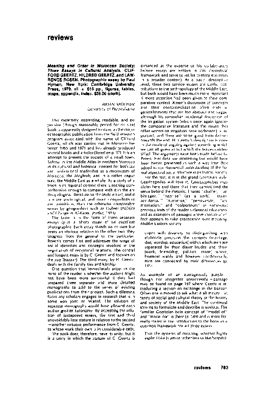 (PDF) Meaning and Order in Moroccan Society: Three Essays in Cultural ...