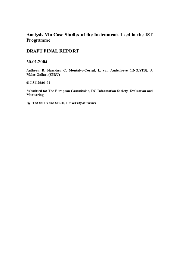 (PDF) Analysis Via Case Studies of the Instruments Used in the IST ...