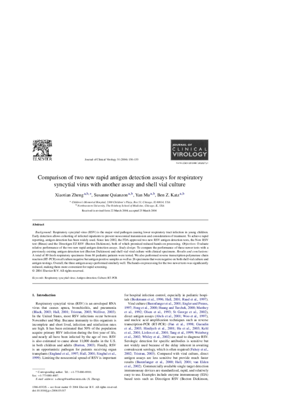 (PDF) Comparison of two new rapid antigen detection assays for ...
