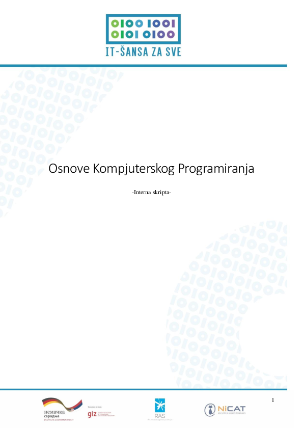 (PDF) Osnove Kompjuterskog Programiranja -Interna skripta