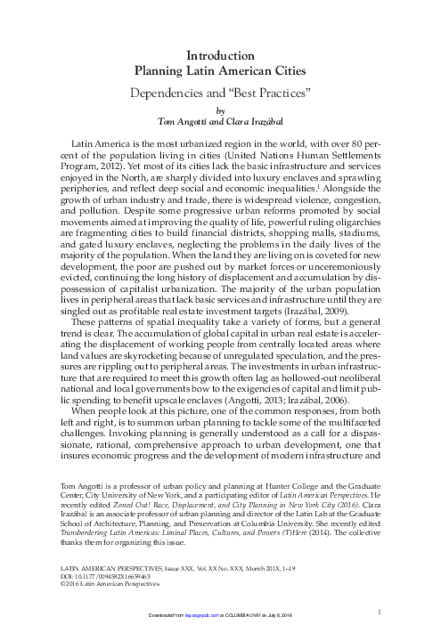 (PDF) Introduction Planning Latin American Cities