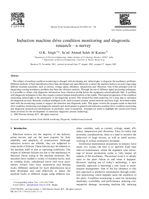 Pdf Induction Machine Drive Condition Monitoring And Diagnostic