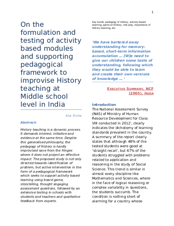 (DOC) On the formulation and testing of activity based modules and ...