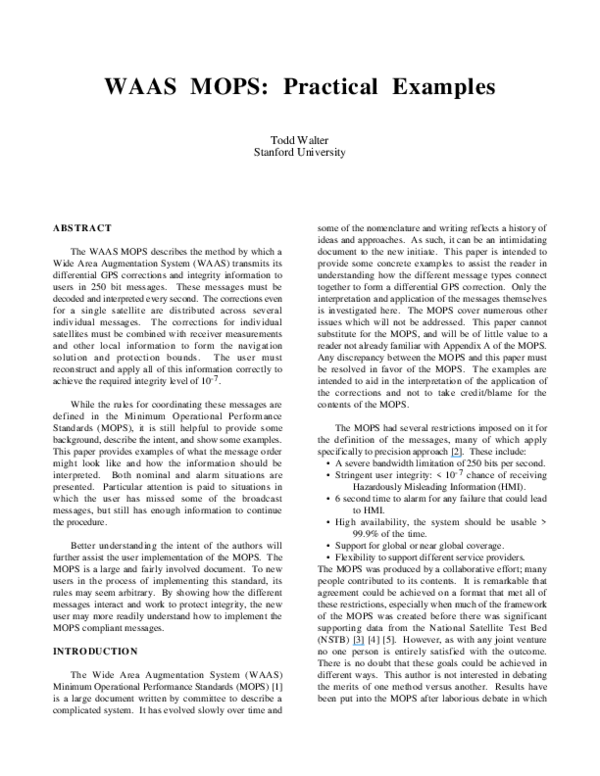 (PDF) WAAS MOPS: Practical Examples