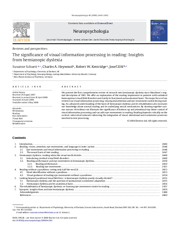 (PDF) The significance of visual information processing in reading ...