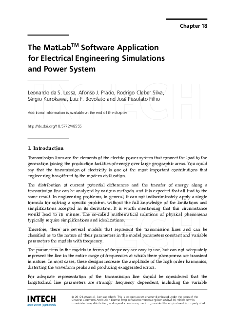 (PDF) The MatLab TM Software Application for Electrical Engineering ...