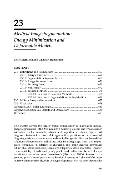 (PDF) Medical Image Segmentation: Energy Minimization and Deformable Models