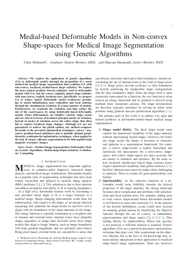 Pdf Medial Based Deformable Models In Non Convex Shape Spaces For
