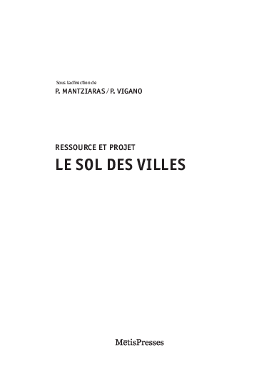 (PDF) LE SOL DES VILLES. RESSOURCE ET PROJET
