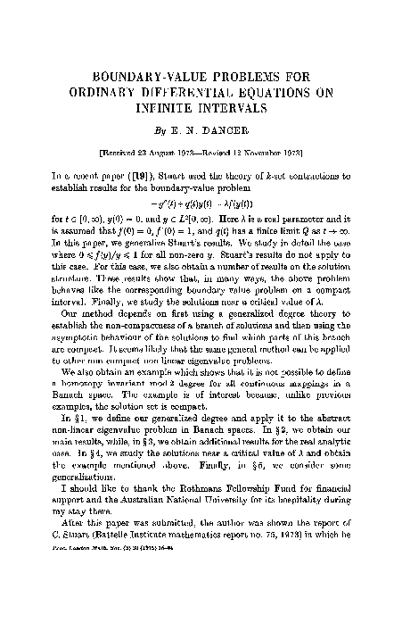 (PDF) Boundary-Value Problems for Ordinary Differential Equations on Infinite Intervals