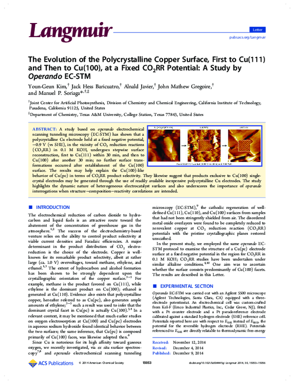 (PDF) The Evolution of the Polycrystalline Copper Surface, First to Cu ...