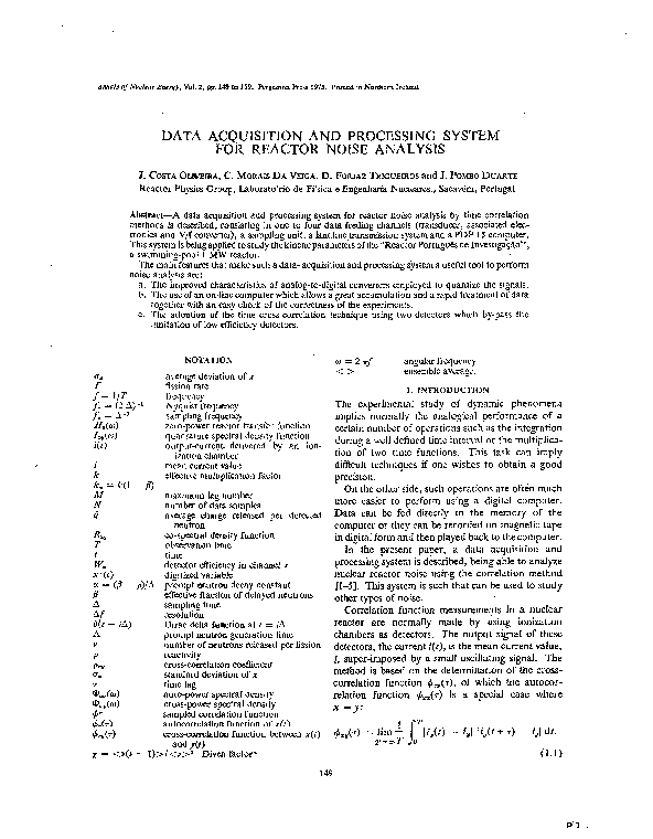 Pdf Data Acquisition And Processing System For Reactor Noise Analysis