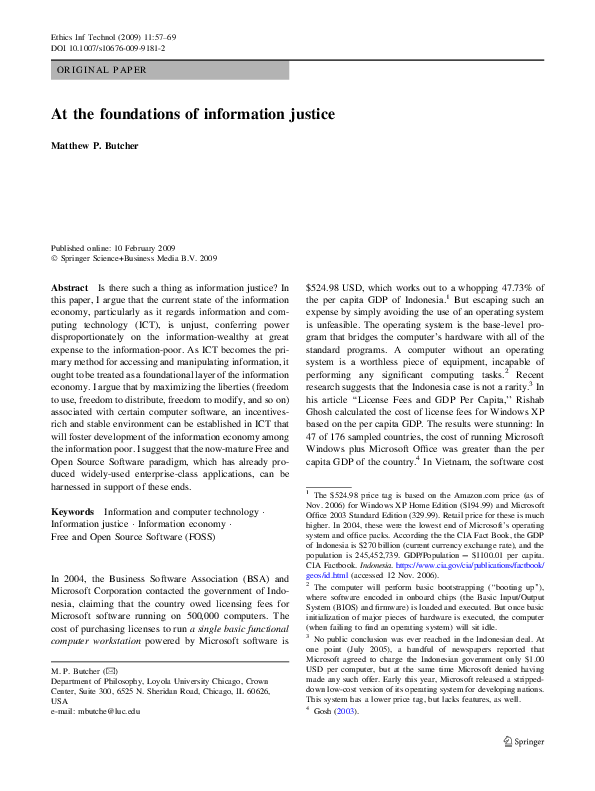 (PDF) At the foundations of information justice