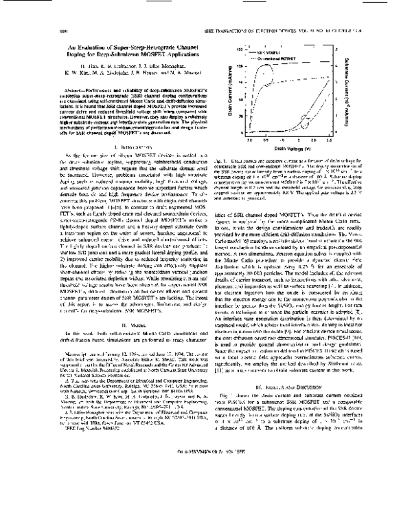(PDF) An evaluation of super-steep-retrograde channel doping for deep-submicron MOSFET applications