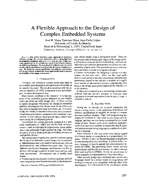 Pdf A Flexible Approach To The Design Of Complex Embedded Systems