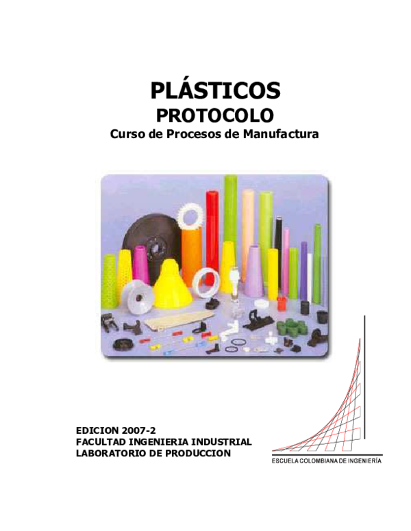 (PDF) PLÁSTICOS PROTOCOLO Curso de Procesos de Manufactura