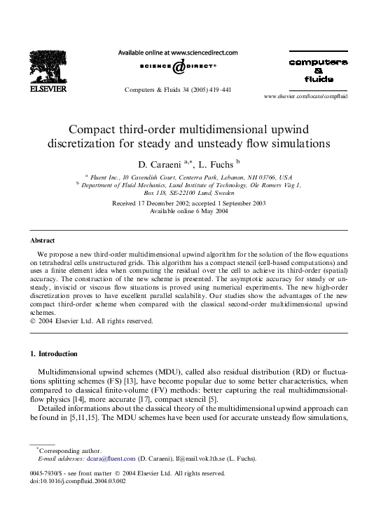 (PDF) Compact third-order multidimensional upwind discretization for ...