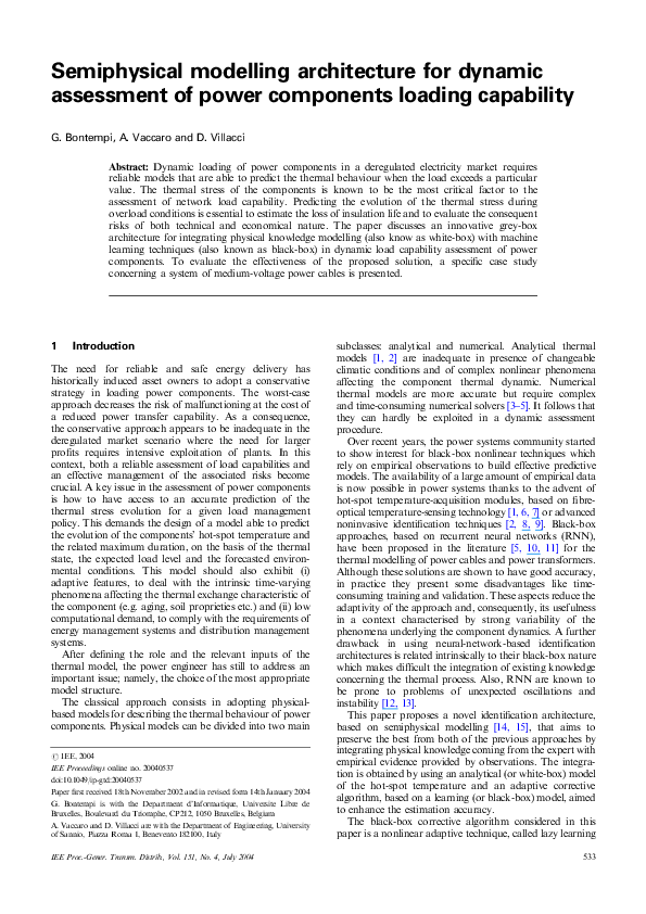 (PDF) A semi-physical modelling architecture for dynamic assessment of power components loading ...