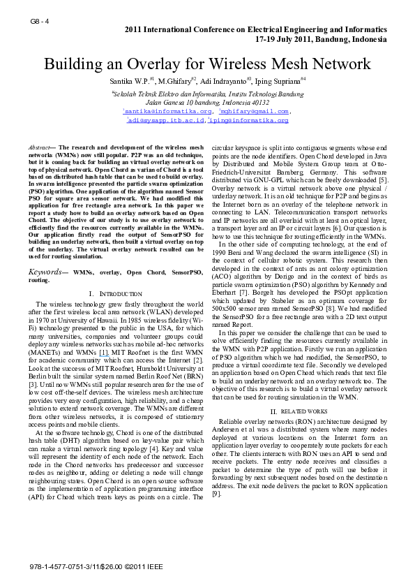 (PDF) Building an overlay for wireless mesh network