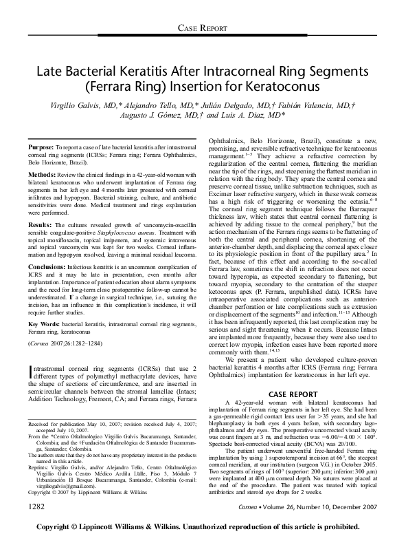 (PDF) Late bacterial keratitis after intracorneal ring segments ...