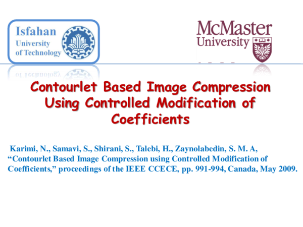 (PDF) Contourlet based image compression using controlled modification of coefficients