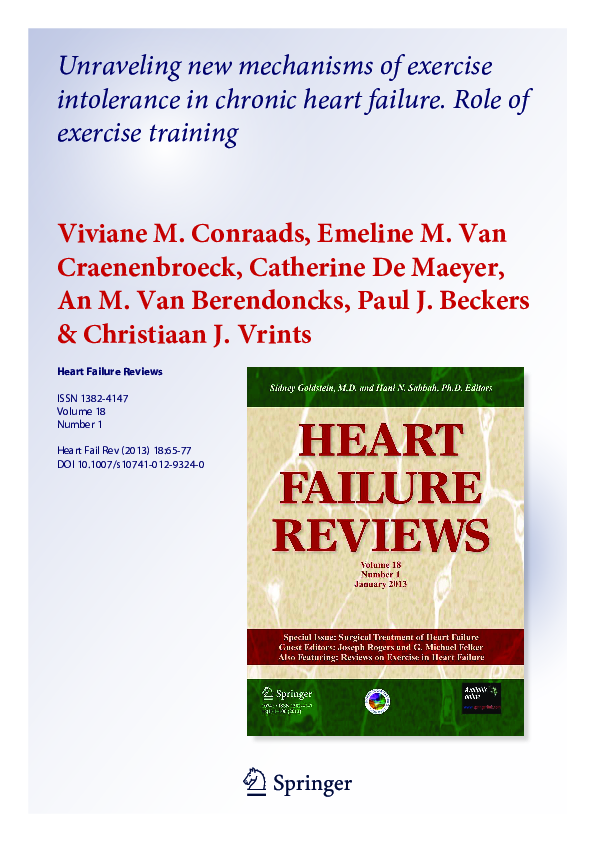 (PDF) Unraveling new mechanisms of exercise intolerance in chronic ...