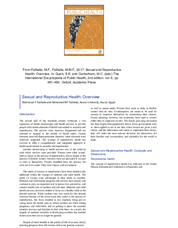 (DOC) Sexual and Reproductive Health: Overview