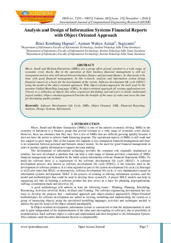 (PDF) Analysis and Design of Information Systems Financial Reports with Object Oriented Approach
