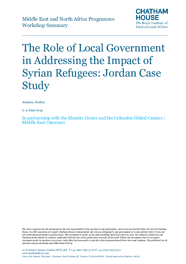 (PDF) The Role of Local Government in Addressing the Impact of Syrian ...