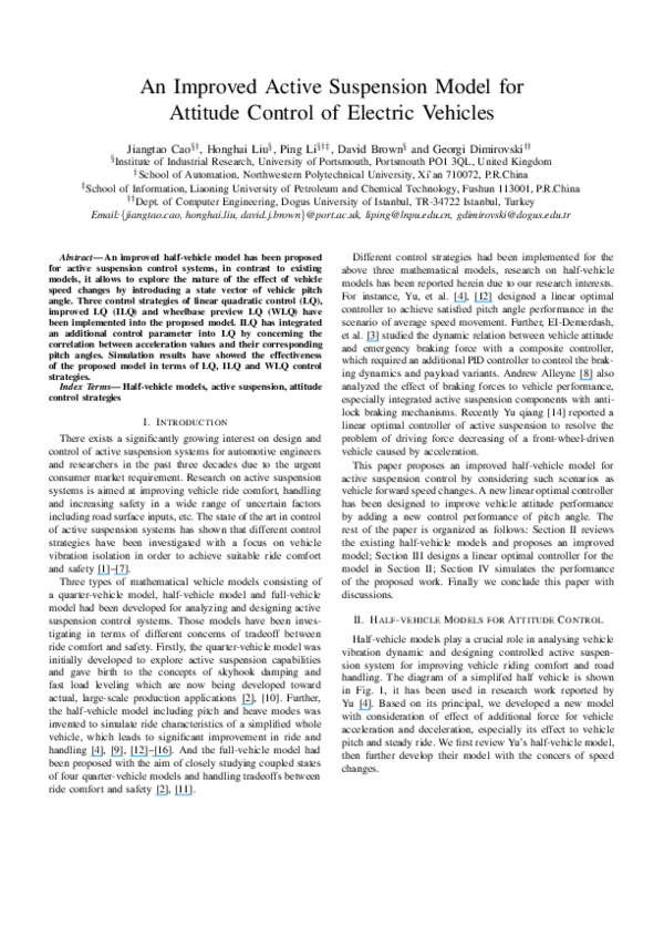 (PDF) An Improved Active Suspension Model for Attitude Control of ...