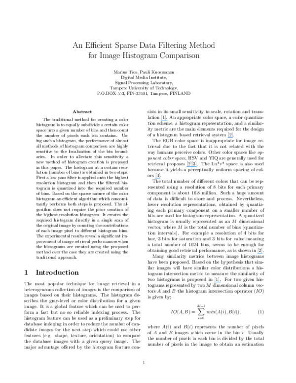 (PDF) An efficient sparse data filtering method for image histogram ...