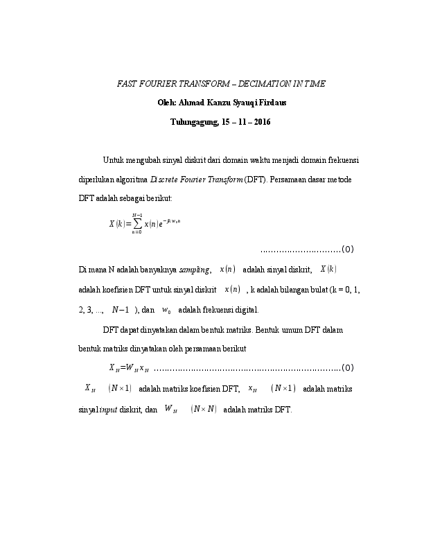 Doc Fast Fourier Transform Docx