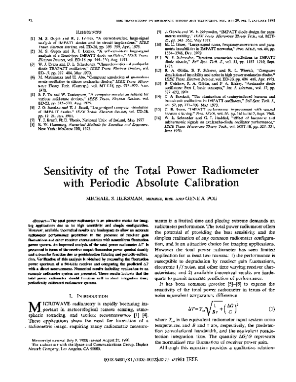 (PDF) Sensitivity of the Total Power Radiometer with Periodic Absolute ...