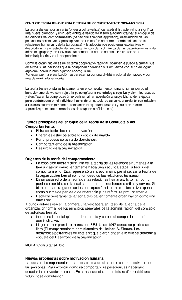 (PDF) CONCEPTO TEORIA BEHAVIORISTA O TEORIA DEL COMPORTAMIENTO ...