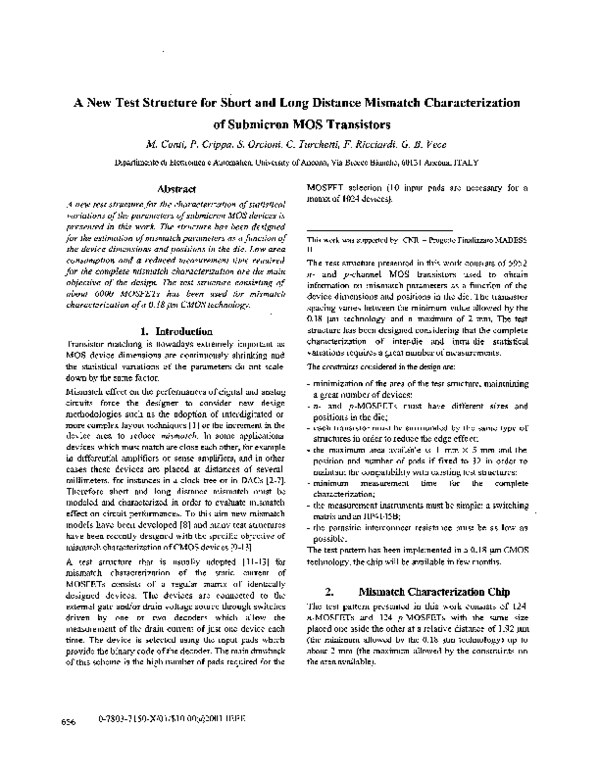 (PDF) A new test structure for short and long distance mismatch ...