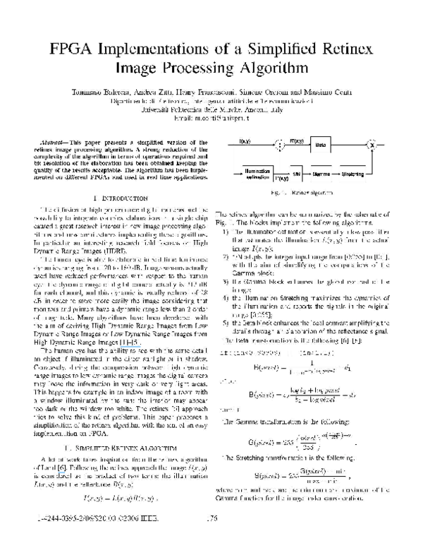 Pdf Fpga Implementations Of A Simplified Retinex Image Processing Algorithm Simone Orcioni 2243