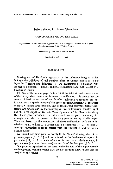(PDF) Integration: Uniform structure