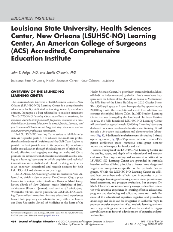 (PDF) Louisiana State University Health Sciences Center School of ...