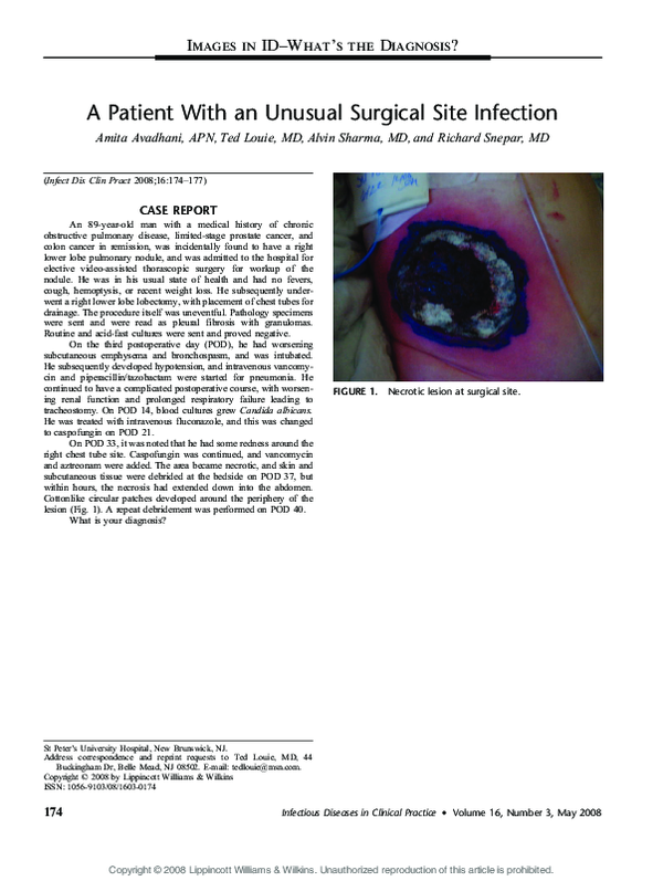 (PDF) A Patient With an Unusual Surgical Site Infection