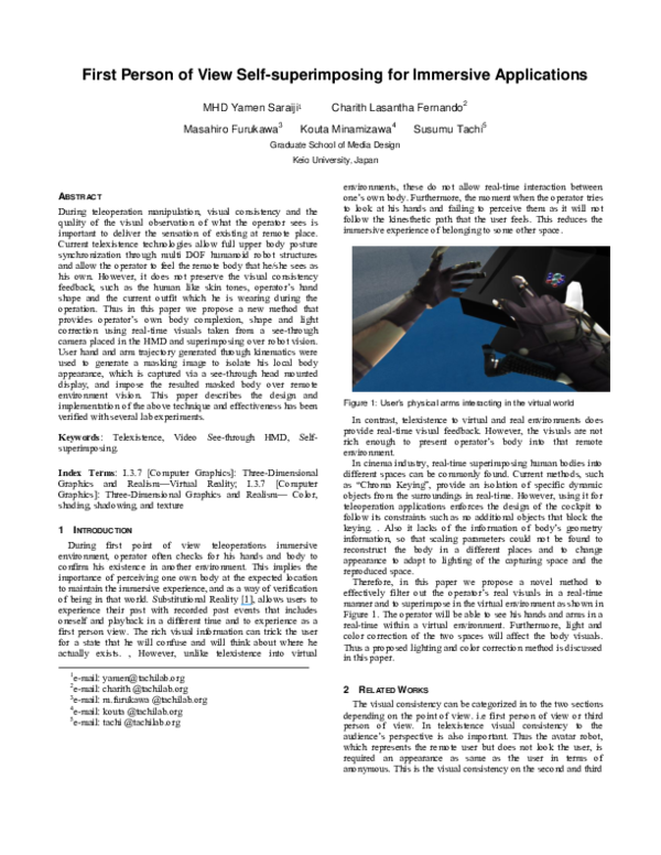 (PDF) First Person of View Self-superimposing for Immersive ...