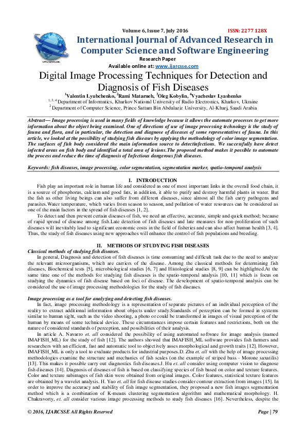 (PDF) Digital Image Processing Techniques for Detection and Diagnosis ...