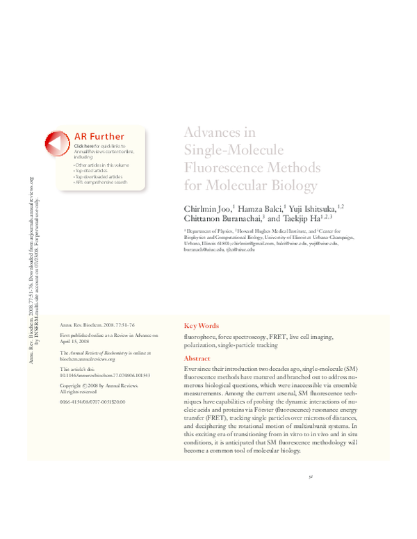 (PDF) Advances in Single-Molecule Fluorescence Methods for Molecular ...