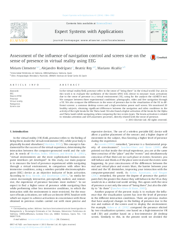 (PDF) Assessment of the influence of navigation control and screen size ...