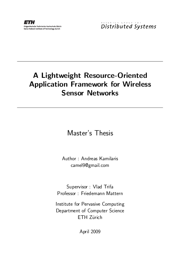 (PDF) A lightweight resource-oriented application framework for wireless sensor networks